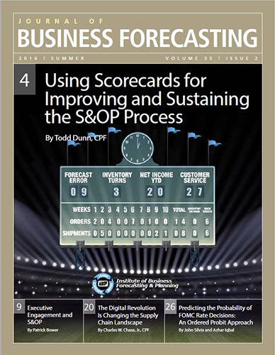 Journal of Business Forecasting (JBF) | Summer 2016